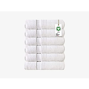 A1 HOME COLLECTIONS 100% Organic Cotton Towels 700 GSM Plush Feather Touch Quick Dry Wash Cloth, Pack of 6 GOTS Certified, Oeko-Tex Green Certified, Organic Cotton Wash Cloth 13"X13" (White)