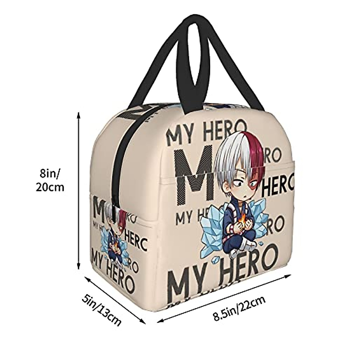 BearLad Boku No My Her0 Academ1a Todoroki Lunch Bag Tote Anime Container For Women Box Insulated Kids Cooler School Travel, One Size