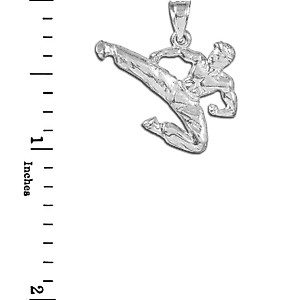 925 Sterling Silver Karate Martial Arts Sports Charm Pendant