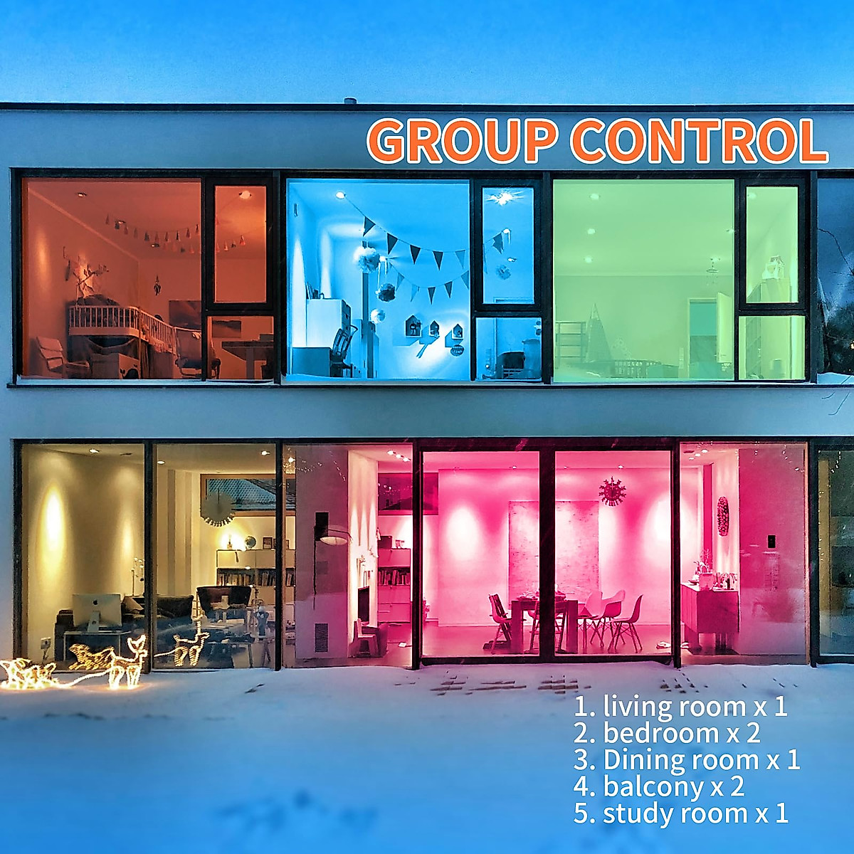 Sunshiney Twist in Light Bulb, A19 GU24 12W 1200LM Smart Bluetooth 2 Prong Led Lightbulb, 2700K-6500K Dimmable Music Sync RGBCW Color Changing Led Lightbulbs, APP Control, 4Pack