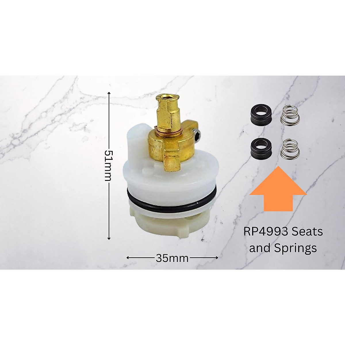 T & T Hardware Replacement Cartridge Compatible with Delta RP1991, Seats & Springs (RP4993) Included, White