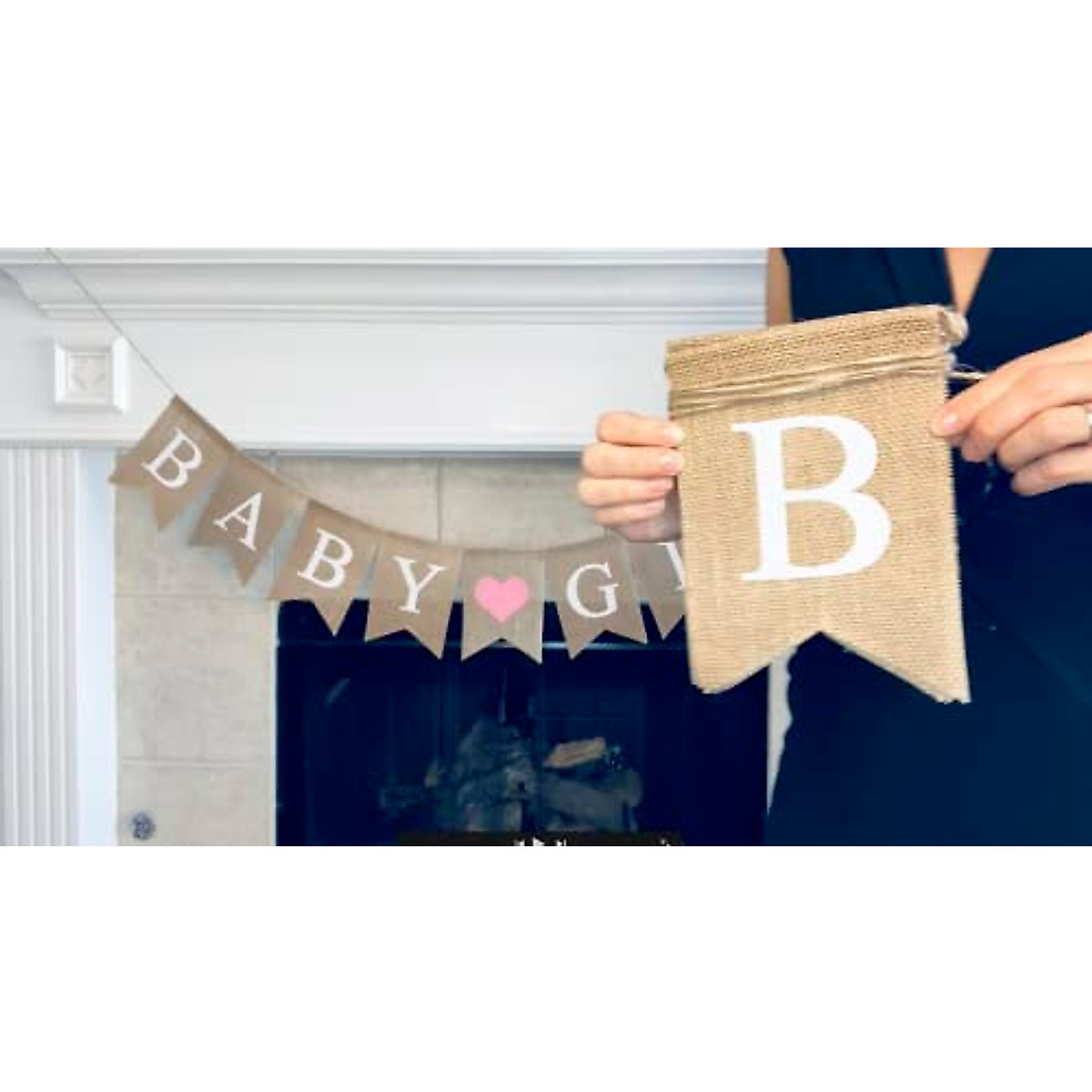 Shimmer Anna Shine Baby Girl and Gifts Burlap Banner for Baby Shower Decorations and Gender Reveal Party (Pink Hearts)