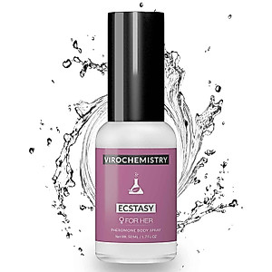 VIROCHEMISTRY Pheromones For Women (ECSTASY) Body Spray - Elegant, Ultra Strength Organic Human Pheromones Fragrance Body Spray 50mL - [Human Grade Pheromones to Attract Men]