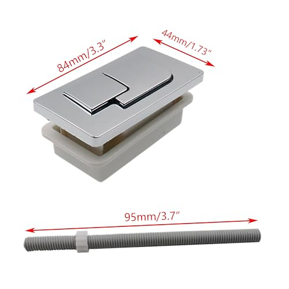 Quluxe 4 Pcs Square Toilet Tank Buttons Dual Push Flushing Toilet Button Toilet Button Replacement Toilet Flush Button with Thread Diameter (64×33mm)