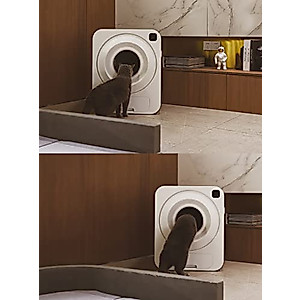 Self-Cleaning Cat Litter Box, No Scooping Automatic Cat Litter Box with APP Control/Odor Removal/Health Monitor/Safe Lock, Smart Large Kitty Litter for All Kinds of Clumping Cat Litter (2023 New)