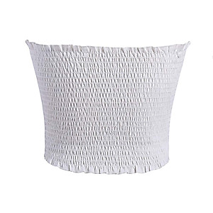 Women?s Strapless Pleated Print Bandeau Sexy Tube Crop Tops, White, X-Small