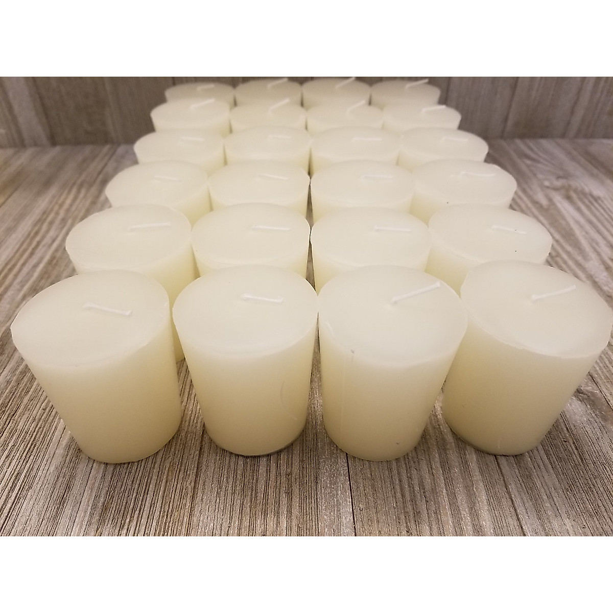 Old Candle Barn 24-Piece Votive Candles - Lily of The Valley Scented 15 Hour - Perfect Ivory Votives - Hand Poured Made in USA