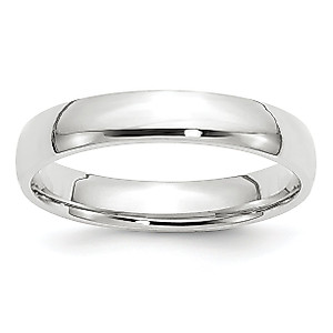 Solid 14k White Gold 4 mm Comfort Fit Lightweight Wedding Band Ring Size 9