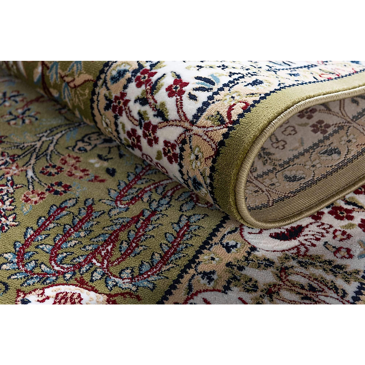 Unique Loom Narenj Collection Area Rug - Bristol (5' 3" x 8' Rectangle, Green/ Ivory)