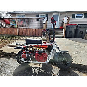 JMCHstore Aluminum Mini bike Gas Fuel Tank Cylinder 4x11'' for Coleman Baja Montser Mega moto Predator Hemi non 212 Engine, Massimo Axis RealTree Motovox Mototec Dirt Gas Bike, Go Kart Parts (Red)