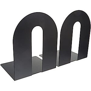 Officemate Heavy Duty 10" Bookends, Non-Skid Base, Black, Pair (93142)