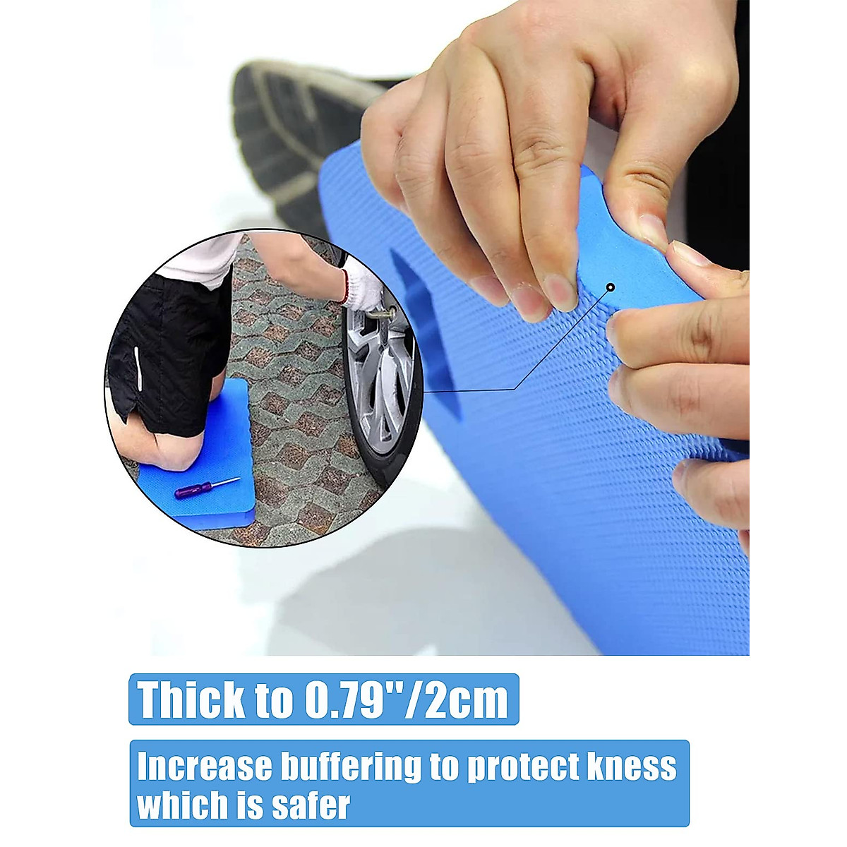 YWSHF 2 PCS Garden Kneeling Pad,Knee Mat Waterproof Foam Knee Pads for Gardening,Cleaning,Baby Bath,Yoga,Praying and Exercise 15.745'' x 7.09'' x 0.79'' Grey