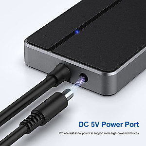 GARMESE USB Hub,4-Port USB 3.0 Hub High Speed Ultra-Slim Data USB Hub Multiport Expander with Charging Port for Chromebook, PC, USB Flash Drive, Mouse, Keyboard