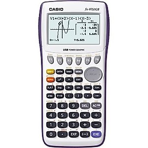 Casio Graphing Calculator with Large 21-Character x 8-line Display with Dual Screen Capability. 62K RAM with USB - White - New - Retail - FX-9750GIIWE-L-IH