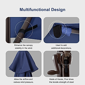 Tempera 10ft Deluxe Cantilever Umbrella, Offset Umbrella with 360° Rotation, 3-year Nonfading Olefin Canopy, Crank Control & 5-level Tilting and Cross Base for Yard, Garden, Deck & Lawn