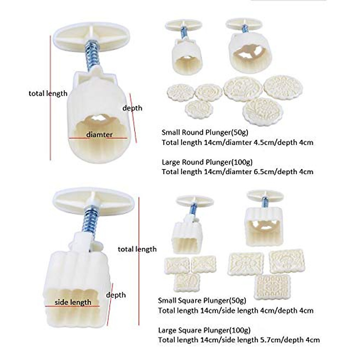 Cool Cook 4 Sets 12 Pcs Mode Mooncake Fodant Gift DIY Moon Cake Mold