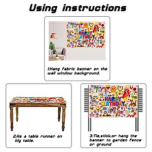 5x3FT Birthday Decorations Happy Birthday Banner, Party Decorations for Children Happy Birthday Banner Party Supplies Party Decorations