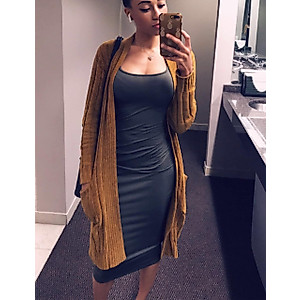 BEAGIMEG Women's Basic Tank Bodycon Sleeveless Solid Casual Long Dress Black