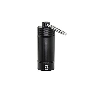 ONGROK Premium Mini Storage Tube, Keychain, Pocket-Sized, Airtight, Aluminum Metal Holder and Case (Black)