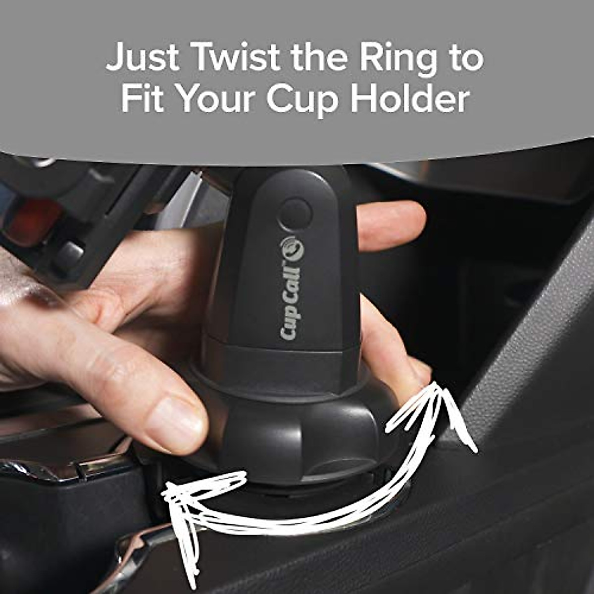 BulbHead Official As Seen On TV Cup Call Cup Holder Phone Mount for Car Adjustable Cell Phone Holder Fits Any Phone in Any Cup Holder - Rotates 360°, Tilts & Moves Left or Right
