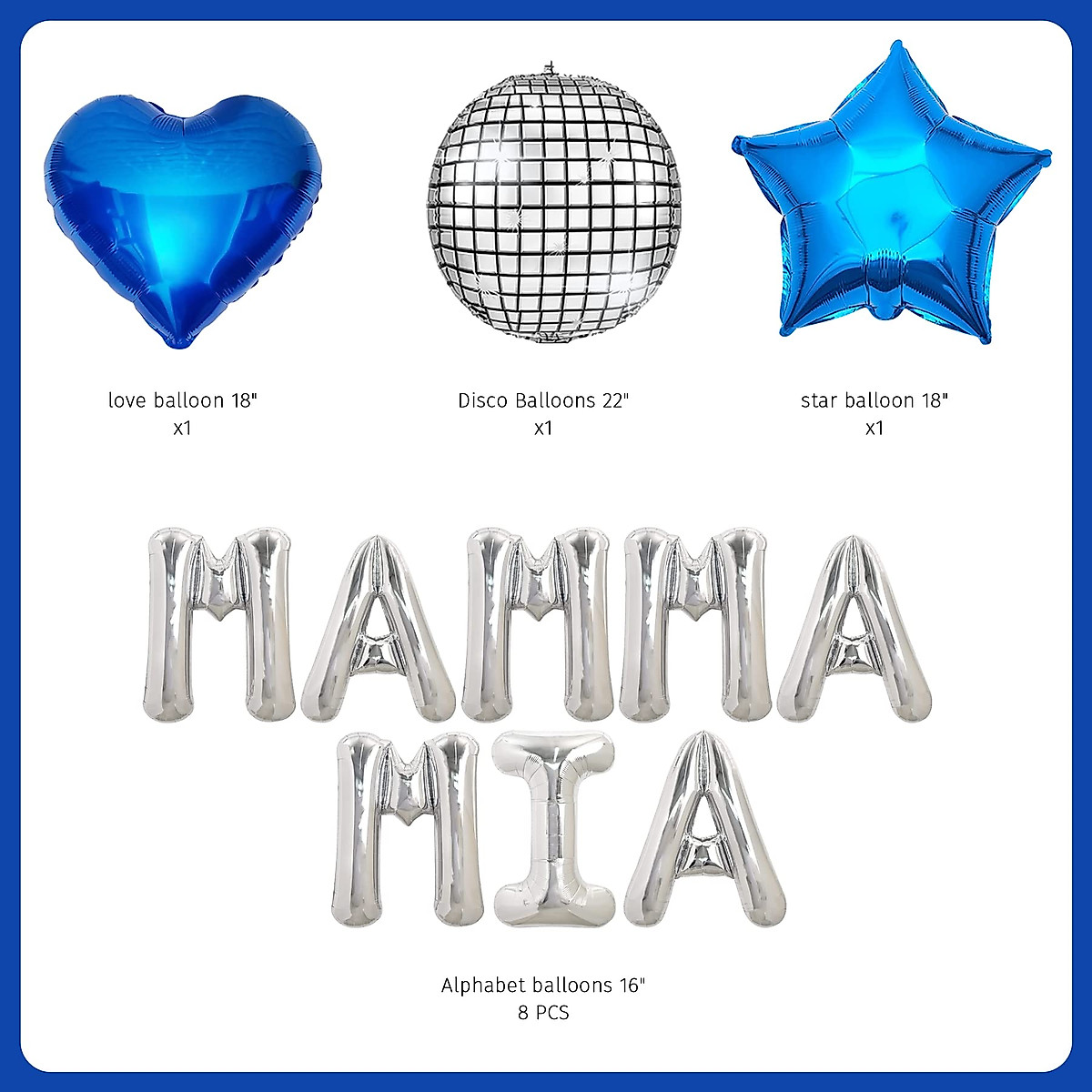 HOMEZZO Dancing Queen Party Backdrop Decoration - Mamma Mia Disco Theme Party, Light Blue Sparkly Tinsel Foil Curtain Photo Booth for Birthday Baby Shower Bridal Bachelorette Wedding Graduation Party