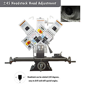 INTBUYING Milling Drilling Machine R8 Mini Benchtop Mill/Drill Machine 7"X27" Micro Milling Machine 1100W 20-2250rpm Variable Speed with Accessory R8 Tapper and Bench Clamp 110V