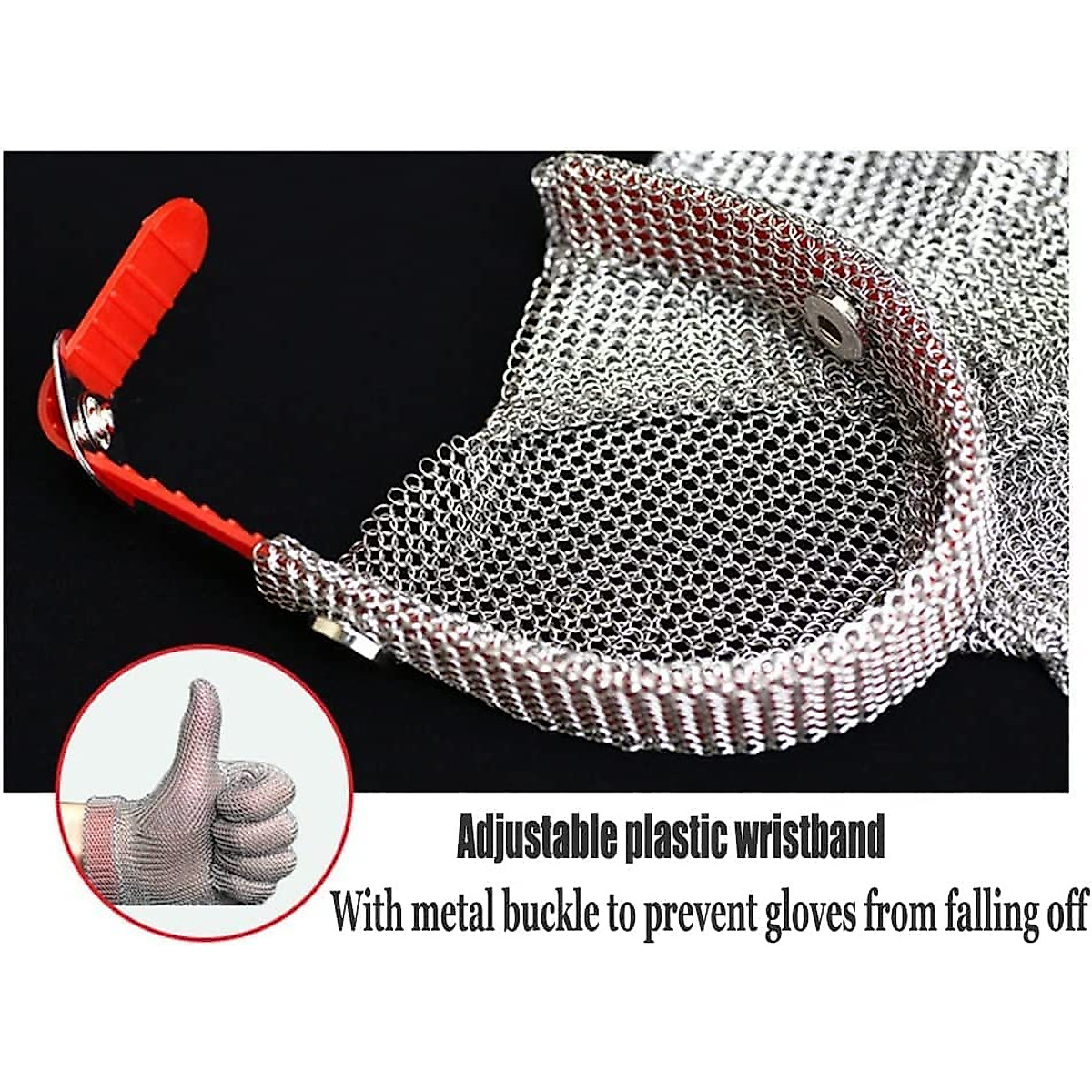 UANGLI Anti-cut Gloves Cut-resistant Stainless Steel Gloves, Food Grade Safety Metal Hinge Gloves, Common For Both Left And Right Hands (Size : XS)