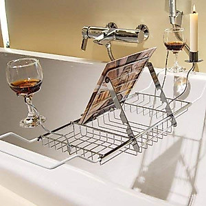 Bath Tray,Bathtub Caddy Tray For Luxury Bath European Bathtub Caddy And Tray Expandable Bath Tray ,Bathtub Caddy Tray For Luxury Bath With Extending Sides Wine Glass Holders And