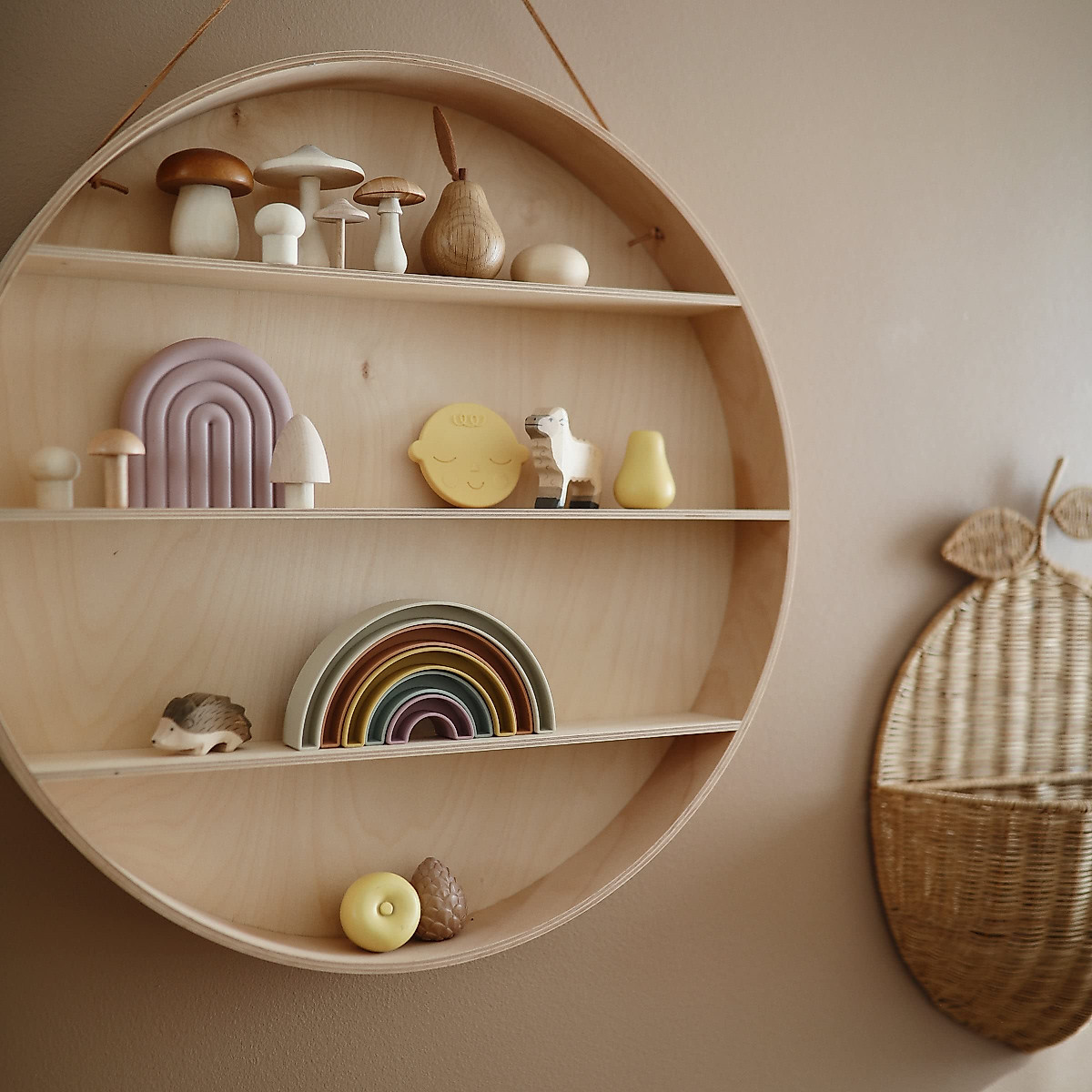 mushie Rainbow Stacker Toy 5pcs | Made in Denmark (Tropical) 1 Year+