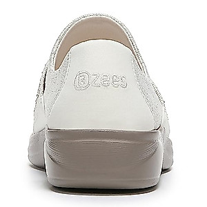 BZees Womens Pizazz Slip-On Eggnog Sparkle 7.5 W