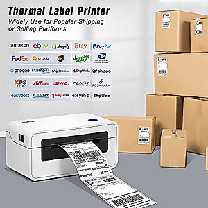 Shipping Lable Printer - 4x6 Printer with Lables 100 Pcs Direct Thermal Label Printing for Shipment Package, High Speed USB Shipping Label Maker for UPS, FedEx, Etsy, Ebay, Amazon Barcode Printing