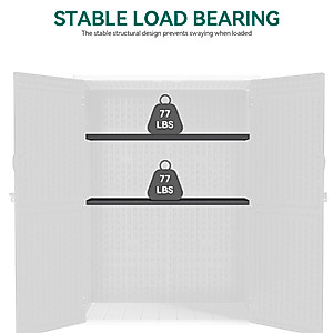 YITAHOME 2-Piece Metal Storage Shed Shelves for 59 cuft Vertical Outdoor Storage Shed，2-Piece Outdoor Storage Rack 51 inx13.8 in Outdoor Storage Rack with 8 Screws, Easy Assembly, 22 lbs, Black