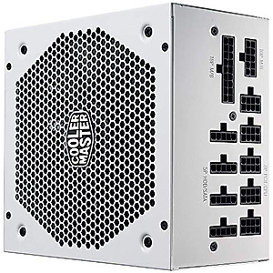 Cooler Master V750 Gold White Edition V2 Full Modular,750W, 80+ Gold Efficiency, Semi-fanless Operation, 16AWG PCIe high-Efficiency Cables, 10 Year Warranty