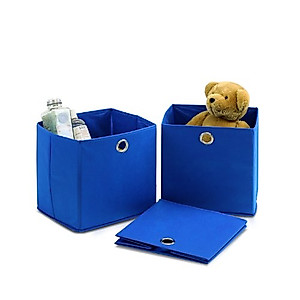 Furinno Laci NW13116 Foldable Storage Organizer with Round Ring Handle, Blue, Set of 3