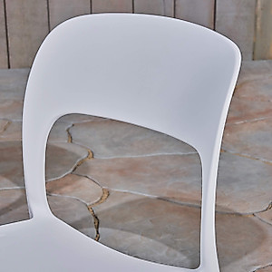 Christopher Knight Home Dean Outdoor Plastic Chairs (Set of 2), White