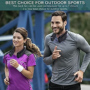 IHOWOTE Neck Fan,2022 Upgraded Portable Neck Fan with Cooling Towel(40"x12"),360° Cooling Personal Hanging Fan with 3 Speed,Blow Cold Air in Heat Day,Long Use Time,Perfect for Outdoor Indoor(Black)