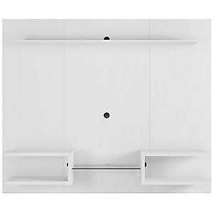 Manhattan Comfort Plaza Modern Floating Wall Entertainment Center with Display Shelves, 65.25", White
