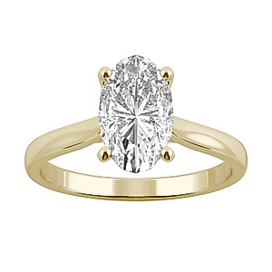 Moissanite by Charles & Colvard 10x6mm Elongated Oval Engagement Ring-size 9 2.30ct DEW