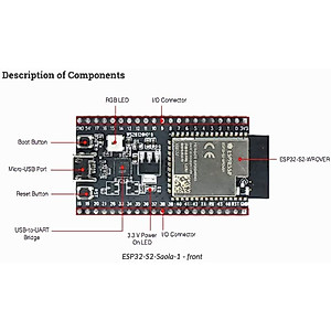 Geekstory ESP32-S2 Saola -1 Dev Kit ESP32-S2 WROVER Development Board with 4 MB Flash and 2 MB PSRAM