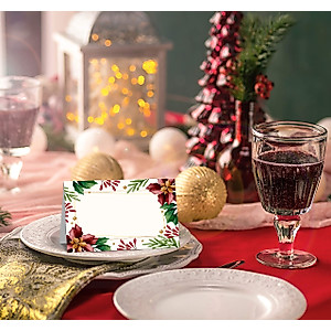 Christmas Table Place Cards, Name Cards, Christmas Place Cards, Food Labels For Christmas, New Year Party, Table Setting, Blank Food Tent Labels, Banquet Table Cards, Buffet Food Label, 25 Pack（C05）