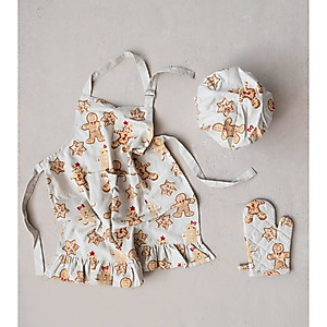 Creative Co-Op Printed Cotton Children's Apron, Chef Hat, and Hot Mitt