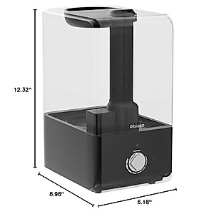 Rbioko Humidifiers for Large Room Bedroom (6.5L), Cool Mist Ultrasonic Vaporizer for Home Whole House Babies, Customized Humidity, Night Light, Whisper-Quiet (Black)