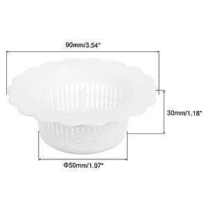 uxcell Sink Drain Strainer, Plastic Kitchen Sink Filter Hair Drain Catchers Sink Strainers for Kitchen Bathroom Balcony, White 2Pcs