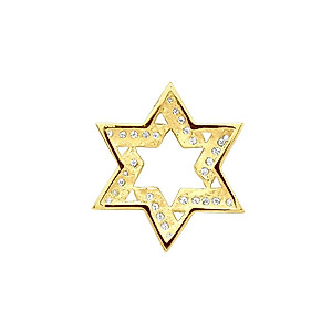 Star Of David Round Diamond Pendant 0.45ctw in 14k Gold (Yellow Gold)
