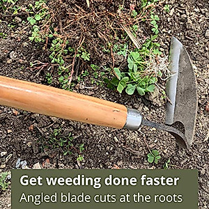 Truly Garden Sickle Style Hand Weeder Tool with Thick Leather Sheath and Sharpening Stone