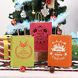 Moretoes 36pcs Paper Gift Bags, 5.9 x 3.15 x 8.25 Inch Small Bulk Party Favor Bags Goodie Bags with Handles for Kids Birthday, Baby Shower, Crafts, Christmas Party Supplies (12 Colors)