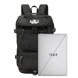 Gym Duffle Bag Backpack 4-Way Waterproof with Shoes Compartment for travel Sport Hiking laptop (Black)