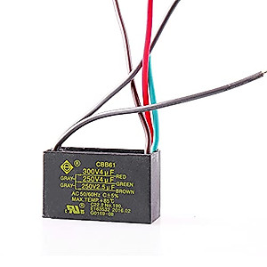 CNCYEAH Ceiling Fan Capacitor 1PCS 4uf+4uf+2.5uf 250V/300V CBB61 Start Run Ceiling Fan Capacitor 5 Wire Replacement Parts