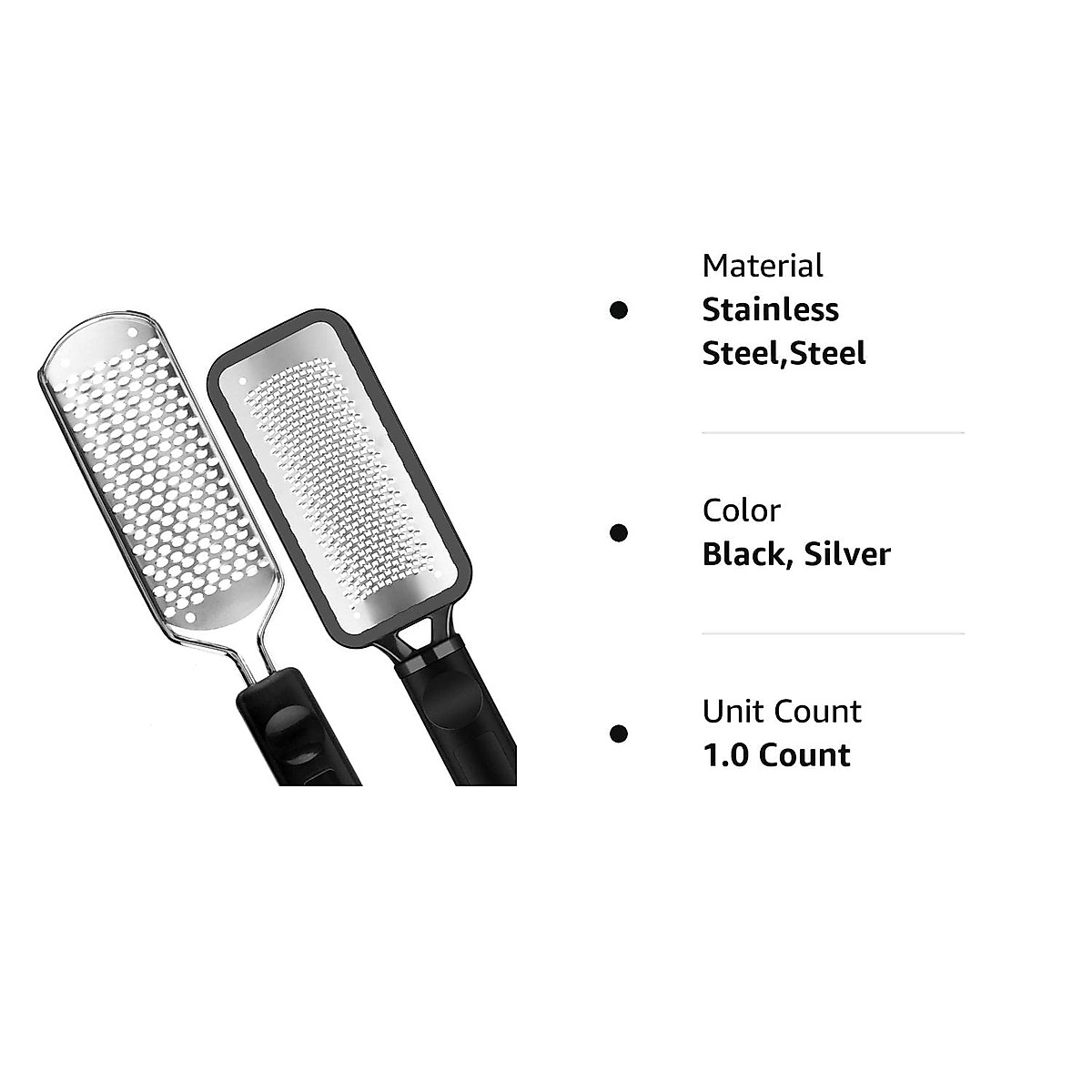 Pedicure Foot File - 2Pcs Stainless Steel Colossal Foot Rasp, Dead Skin Remover for Feet, Professional Pedicure Tools Washable and Reusable