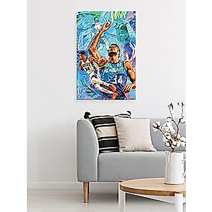 Giannis Antetokounmpo Poster Basketball Superstar Letter Bro Posters Wall Art Basketball Poster Canvas Print Home Living Room Bedroom Kids Room Decor Gift for basketball fans 16x24inch-Unframed